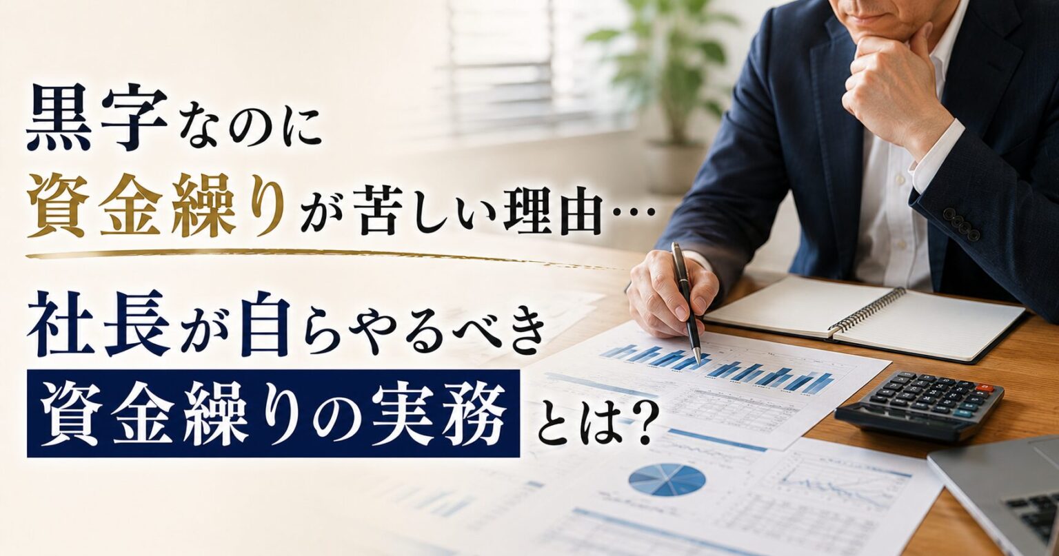 黒字なのに資金繰りが苦しい理由…社長が自らやるべき資金繰りの実務とは？ | たちばなはじめ公式サイト